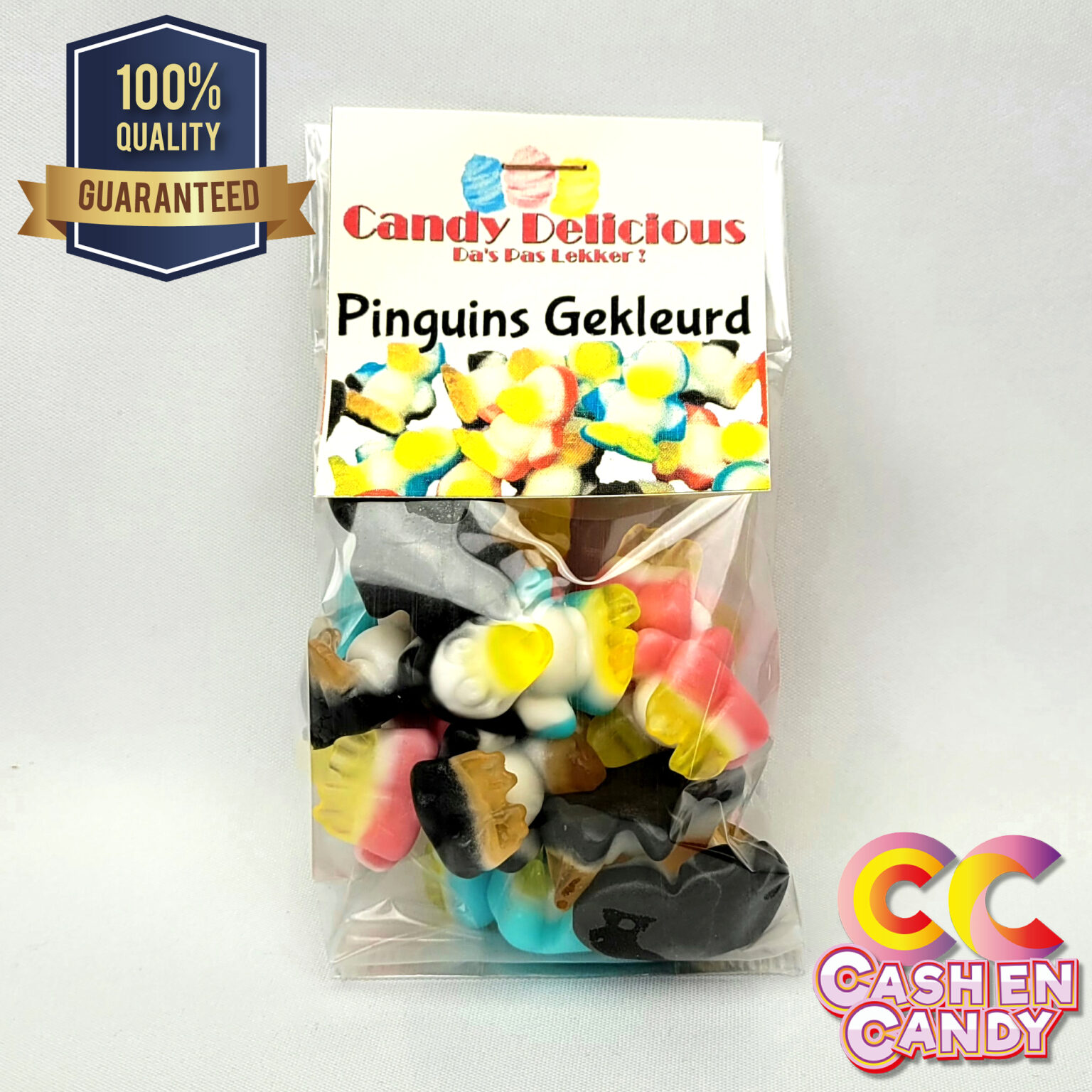 Pinguin Gekleurd 100gr - Cash en Candy